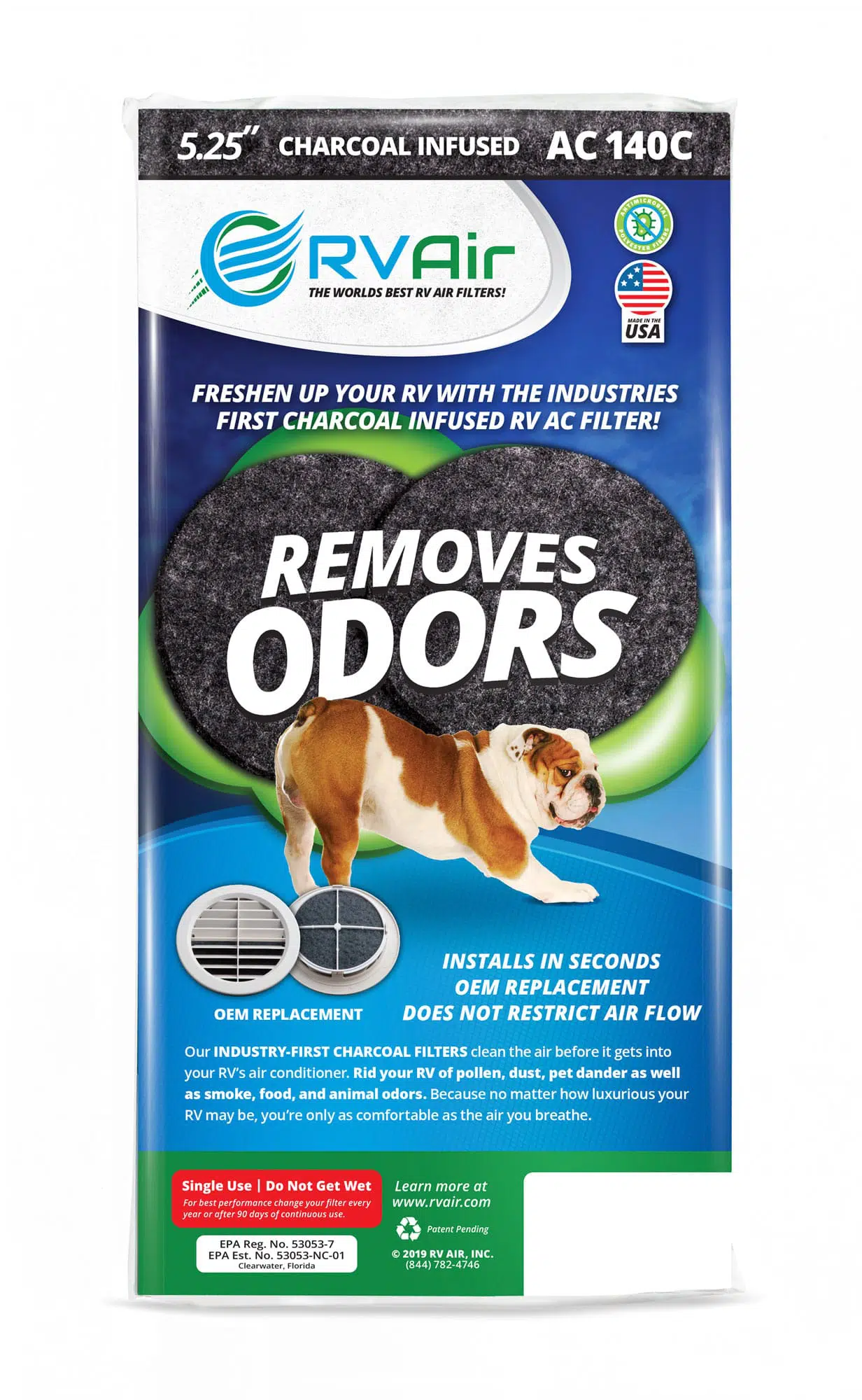 140C RV AC Filter Removes Odors Product Image - RV Air | Camper & RV ...
